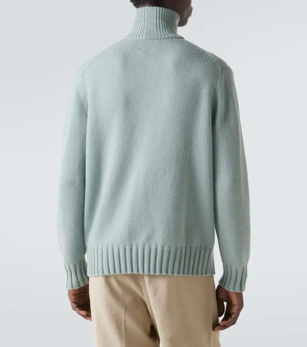 ALLUDE Cashmere Half-zip Sweater - Green