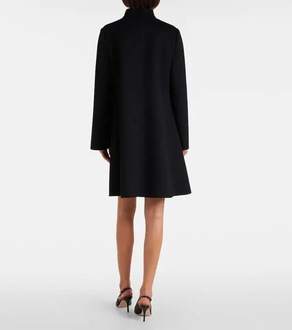 Valentino Garavani Vgold Wool And Cashmere Blend Coat - Black