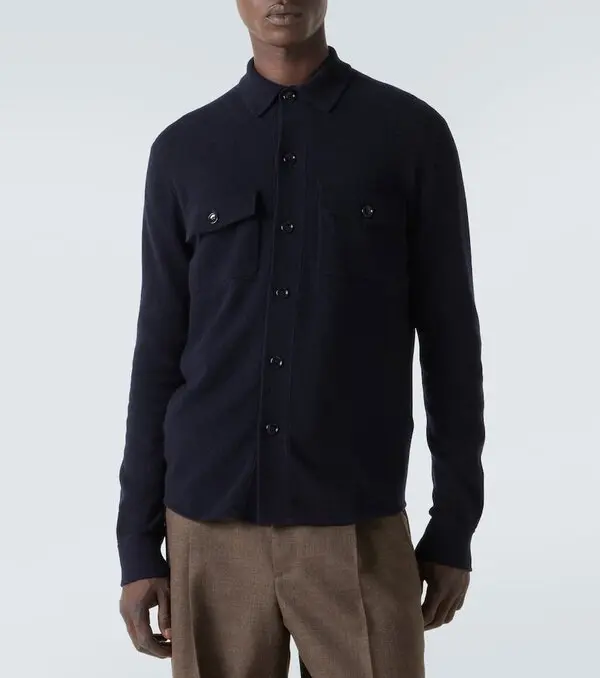 ALLUDE Wool And Cashmere Overshirt - Blue