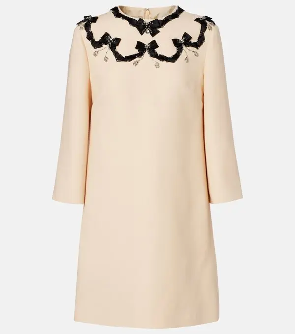 Valentino Garavani Crepe Couture Embellished Mini Dress - Pink