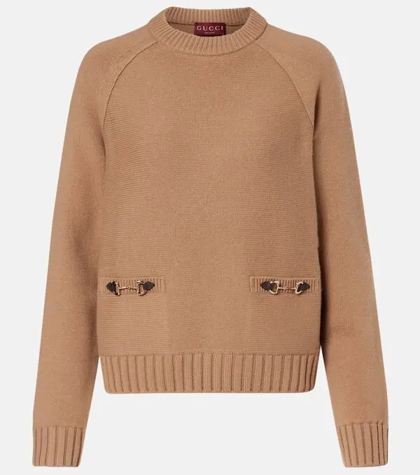 Gucci Horsebit Wool And Cashmere Sweater - Beige