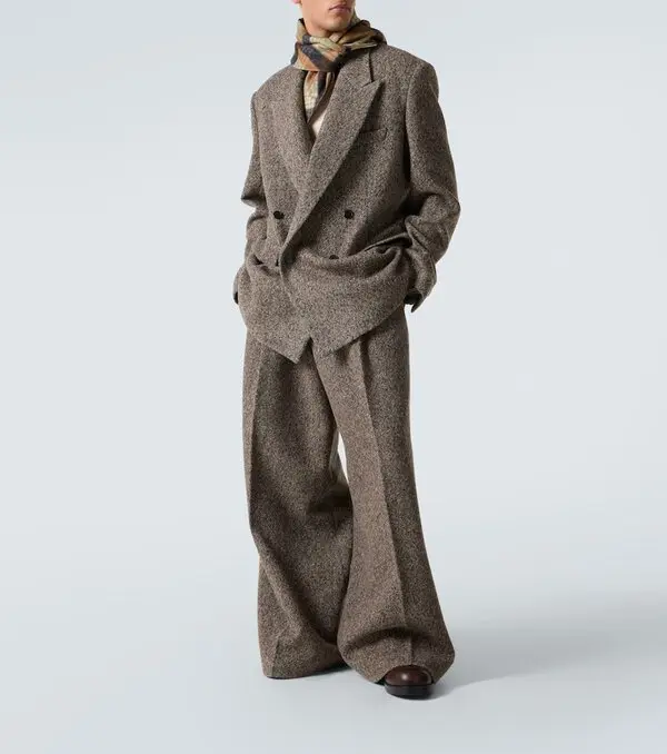 Dries Van Noten Oversized Wool-blend Tweed Blazer