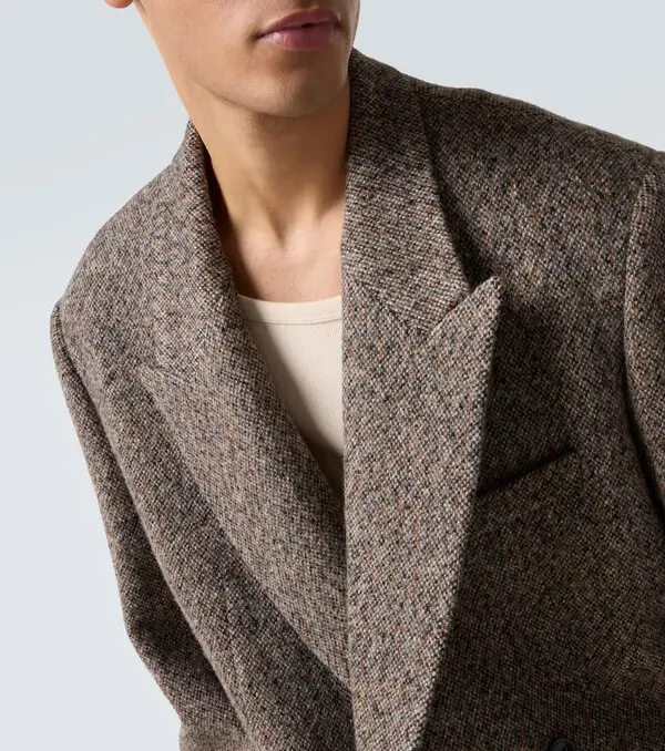 Dries Van Noten Oversized Wool-blend Tweed Blazer
