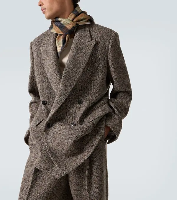 Dries Van Noten Oversized Wool-blend Tweed Blazer