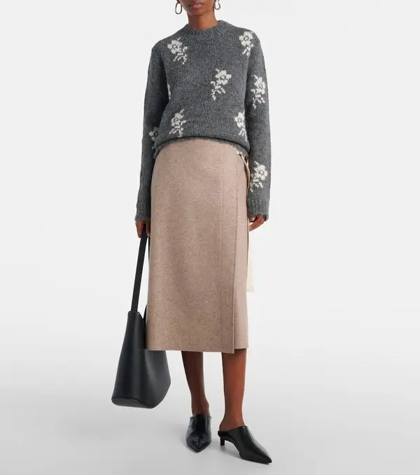 JIL SANDER Intarsia Alpaca And Wool-blend Sweater