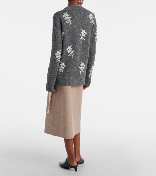 JIL SANDER Intarsia Alpaca And Wool-blend Sweater