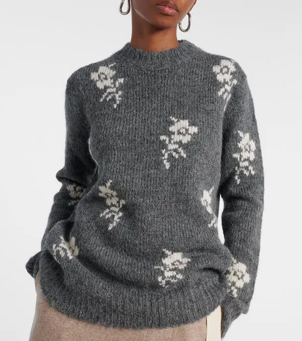 JIL SANDER Intarsia Alpaca And Wool-blend Sweater