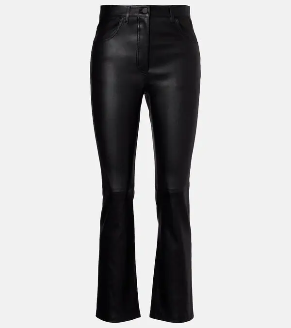JOSEPH Duke Leather Slim Pants - Black