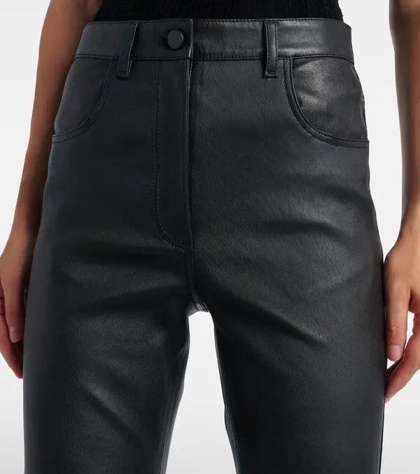 JOSEPH Duke Leather Slim Pants - Black