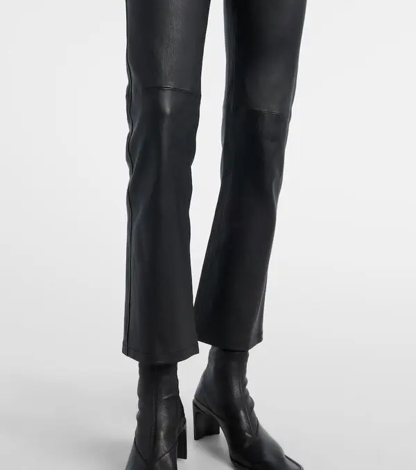 JOSEPH Duke Leather Slim Pants - Black