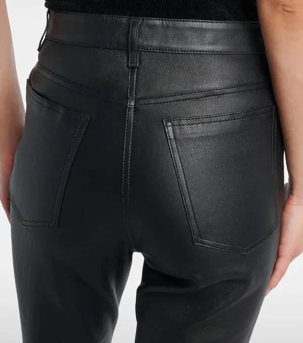 JOSEPH Duke Leather Slim Pants - Black