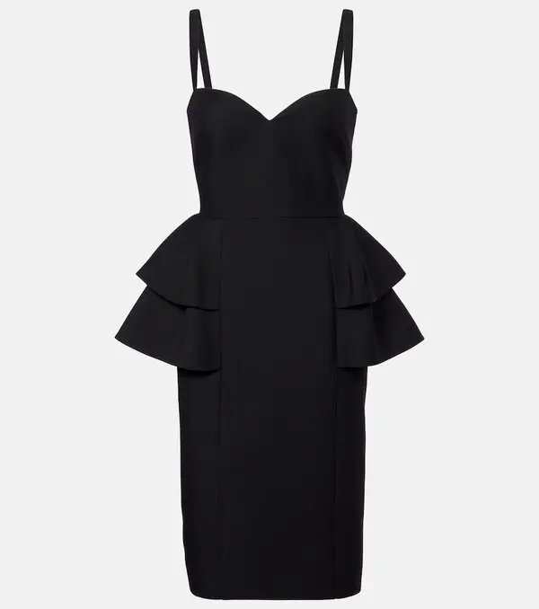 Valentino Garavani Crepe Couture Tiered Midi Dress - Black