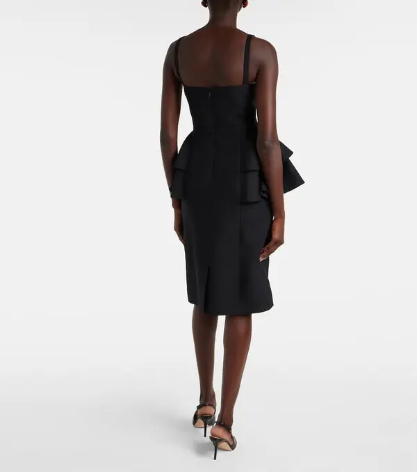 Valentino Garavani Crepe Couture Tiered Midi Dress - Black