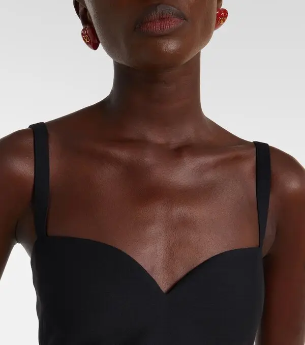 Valentino Garavani Crepe Couture Tiered Midi Dress - Black