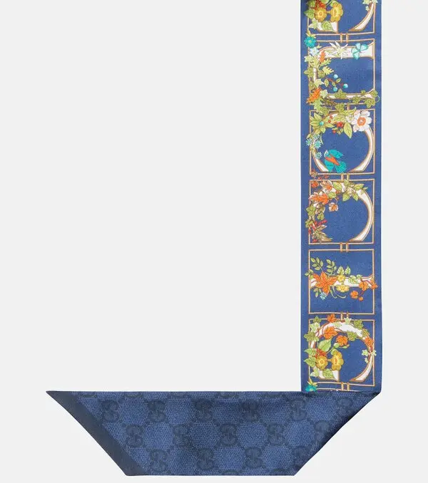 Gucci Gg Floral Silk Scarf