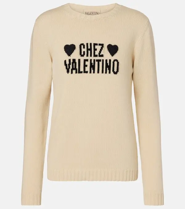 Valentino Garavani Chez Virgin Wool Sweater - Beige