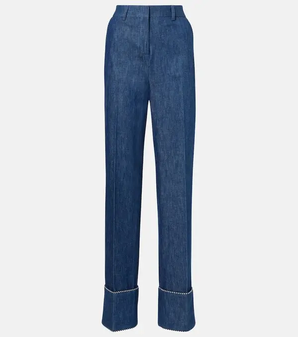 Valentino Garavani Straight Chambray Pants
