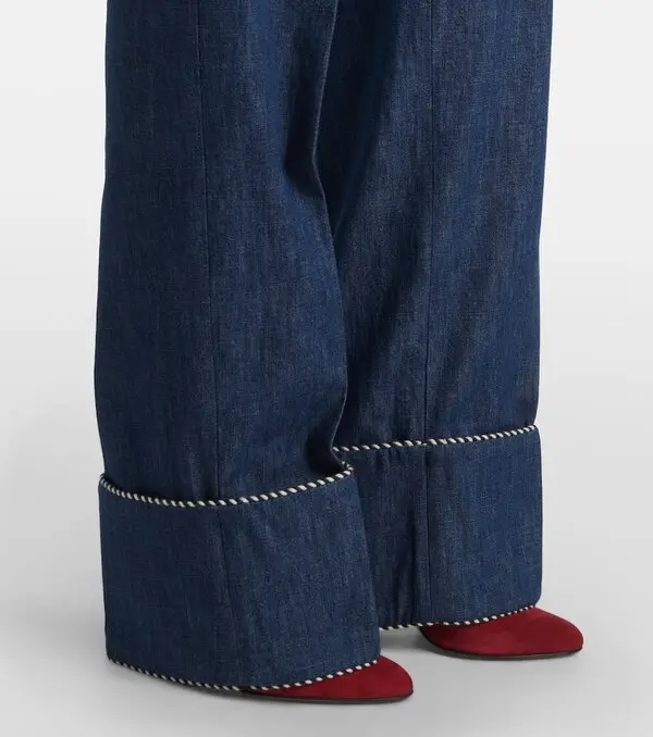 Valentino Garavani Straight Chambray Pants