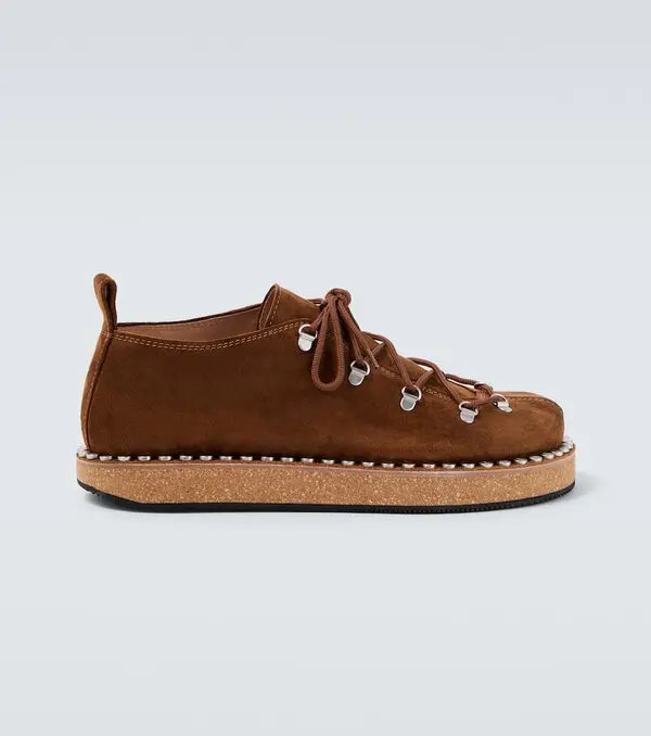 Loewe Studded Suede Lace-up Shoes