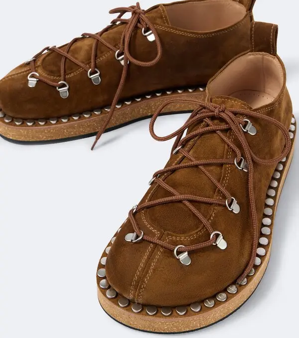 Loewe Rivet Studded Suede Shoes