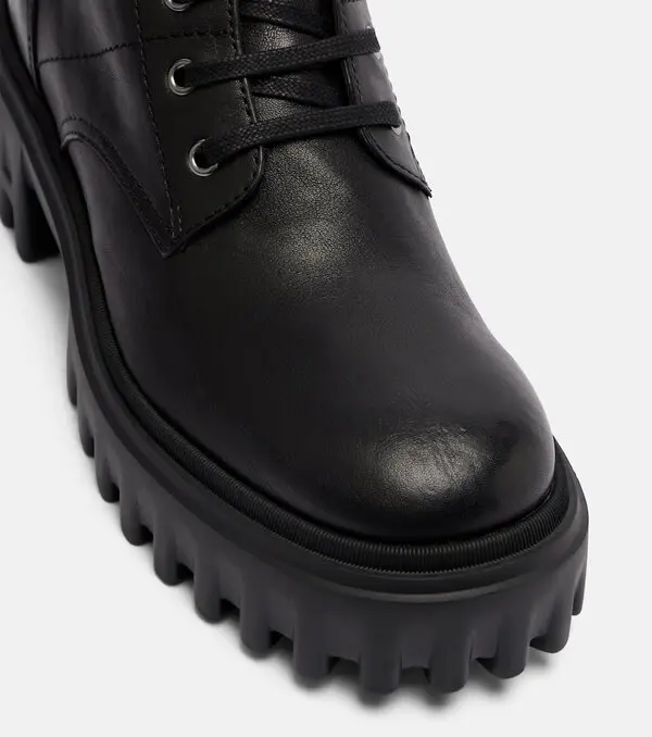 Hogan H700 Leather Combat Boots