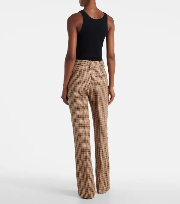Polo Ralph Lauren Checked Linen Straight Pants