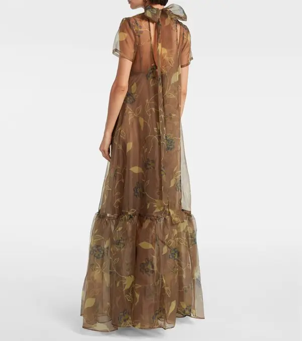 Staud Calluna Floral Organza Maxi Dress - Multicoloured