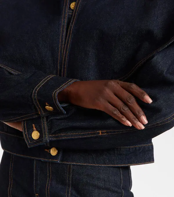 Ulla Johnson Agata Caped Denim Jacket - Blue
