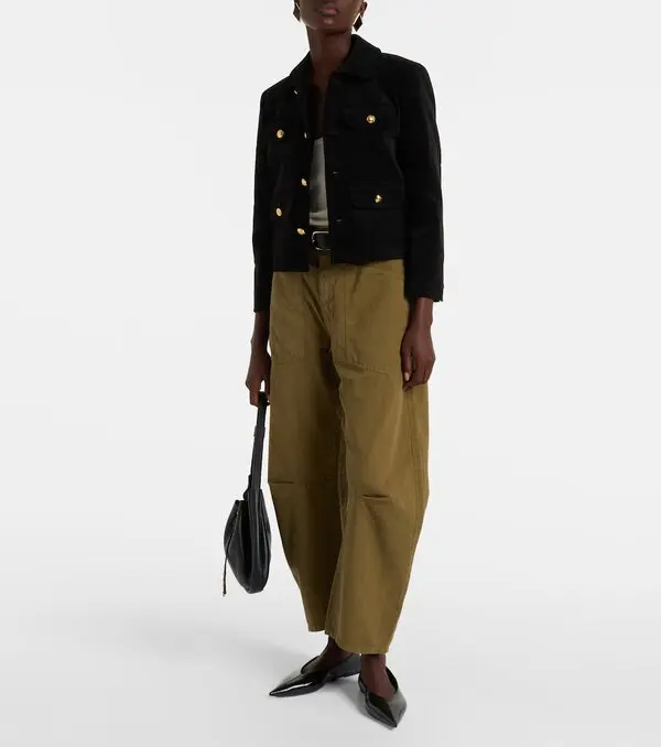 NILI LOTAN Chamonix Cropped Cotton-blend Jacket - Black