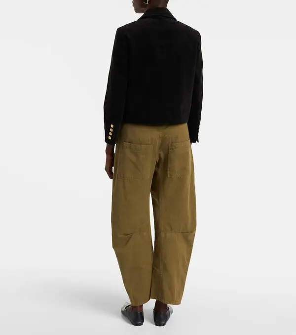 NILI LOTAN Chamonix Cropped Cotton-blend Jacket - Black