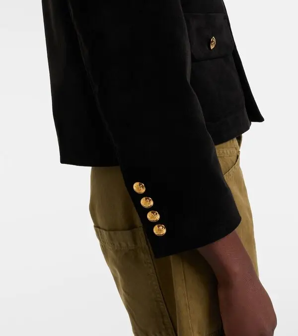 NILI LOTAN Chamonix Cropped Cotton-blend Jacket - Black