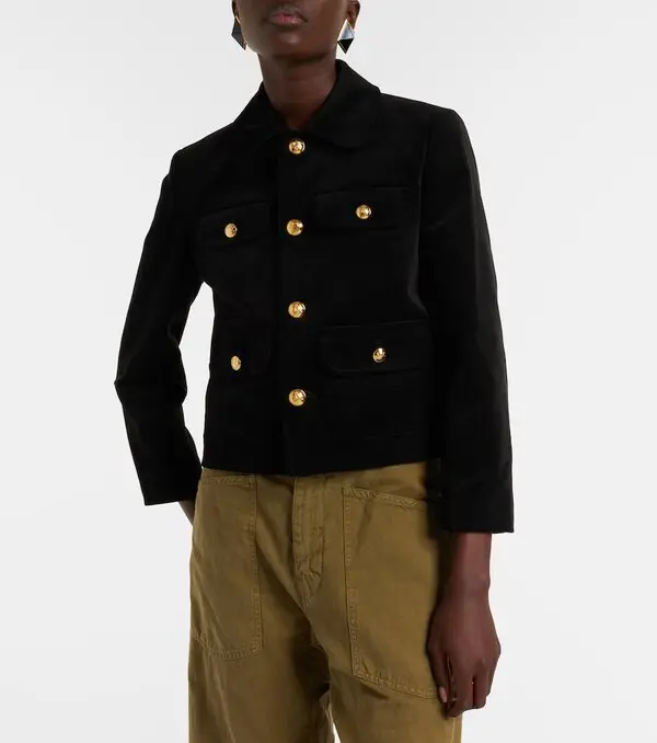 NILI LOTAN Chamonix Cropped Cotton-blend Jacket - Black