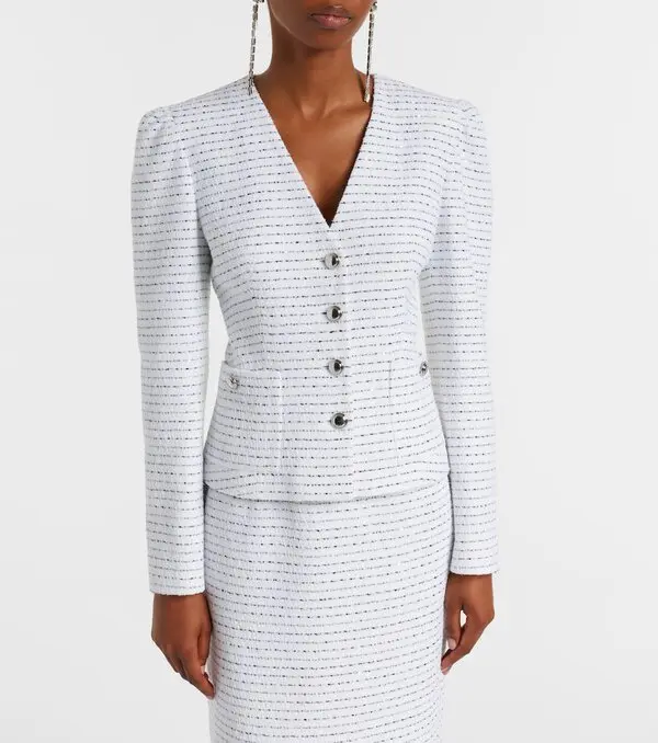 Alessandra Rich Striped Tweed Jacket