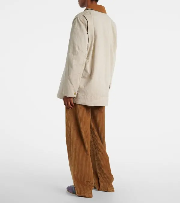 Veronica Beard Abbas Suede-trimmed Cotton Field Jacket - Beige