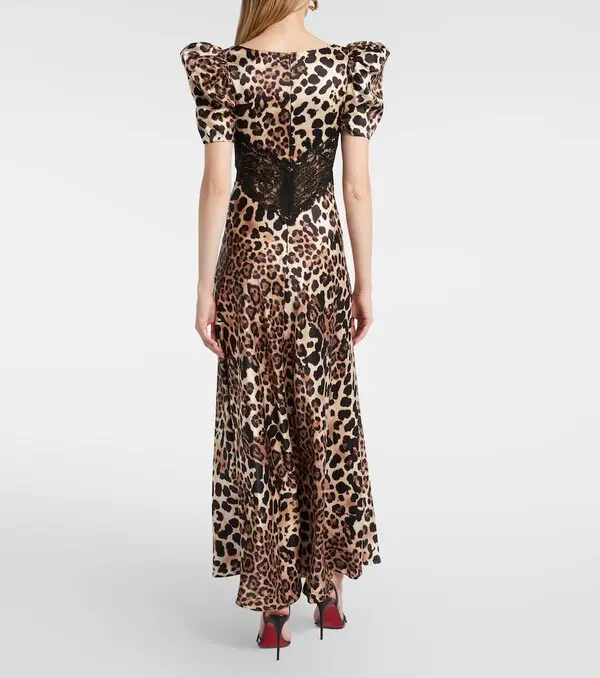 RODARTE Leopard-print Silk Satin Maxi Dress - Multicoloured