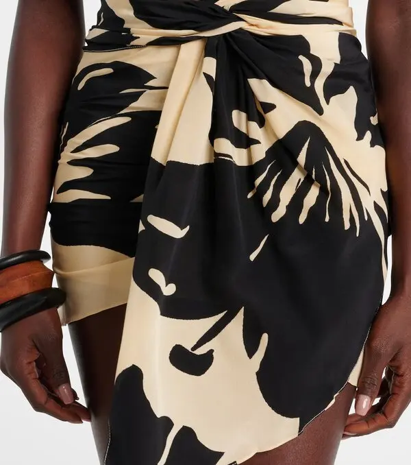 Johanna Ortiz Halterneck Floral Silk Minidress