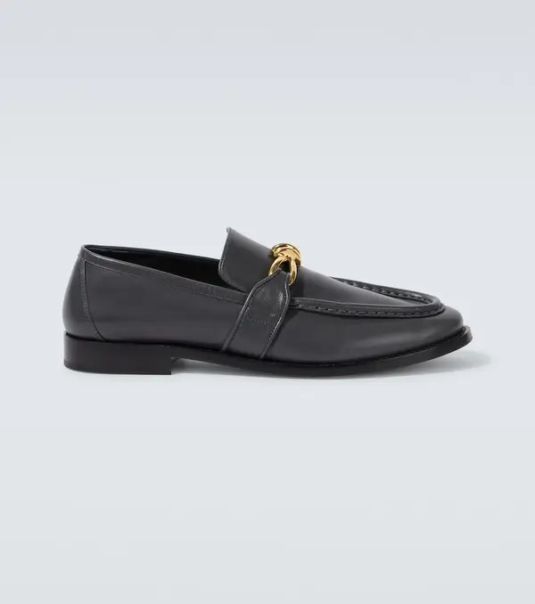 Bottega Veneta Astaire Knot Leather Loafers - Black