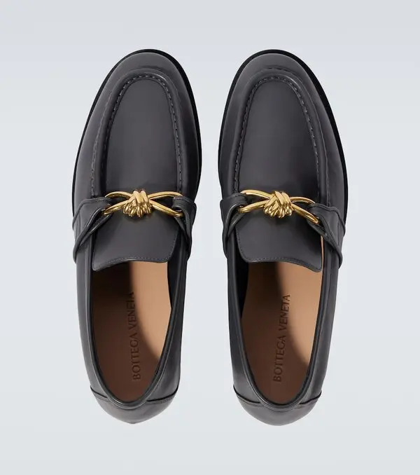Bottega Veneta Astaire Knot Leather Loafers - Black