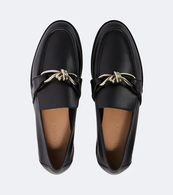 Bottega Veneta Astaire Knot Leather Loafers - Black