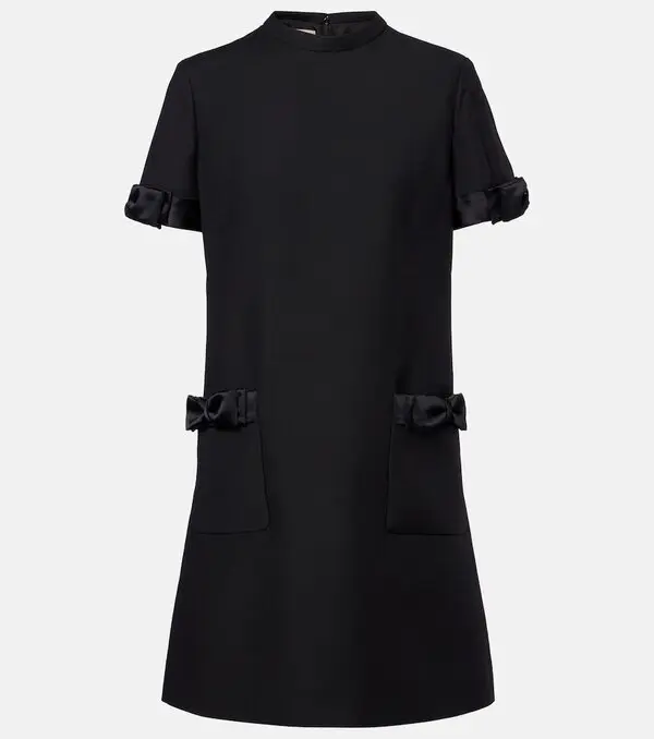 Valentino Garavani Crepe Couture Bow-detail Minidress - Black