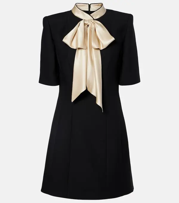 Valentino Garavani Crepe Couture Bow-detail Minidress - Black