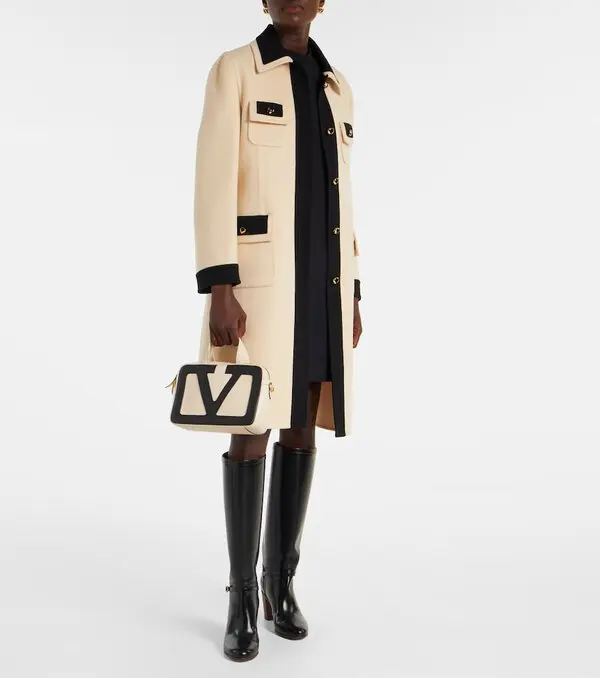 Valentino Garavani Belted Wool And Cashmere Coat - White