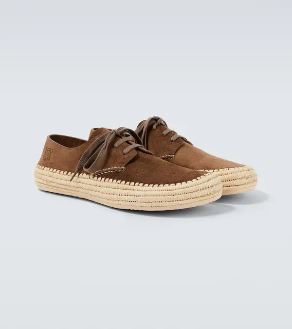Loewe Rio Suede Lace-up Shoes - Brown