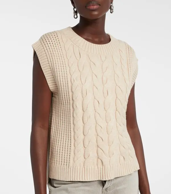 Varley Pixie Cable-knit Sweater Vest