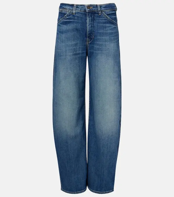 NILI LOTAN Tribeca Barrel-leg Jeans - Blue