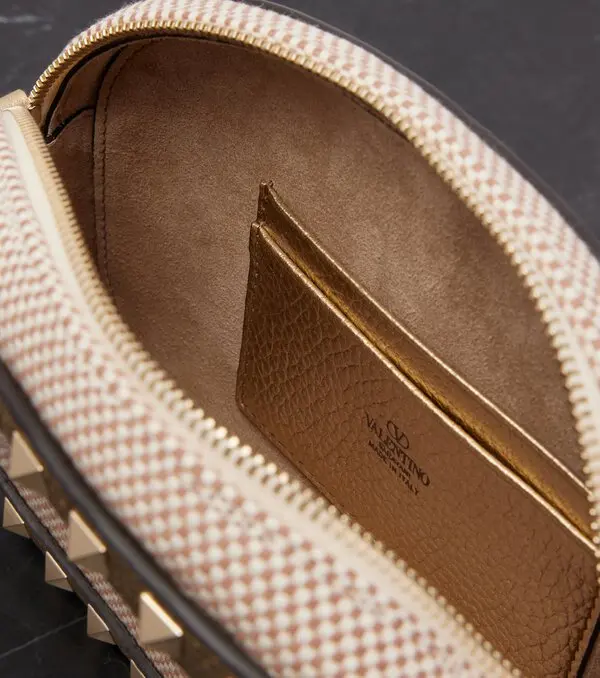 Valentino Garavani Rockstud Vlogo Mini Canvas Shoulder Bag