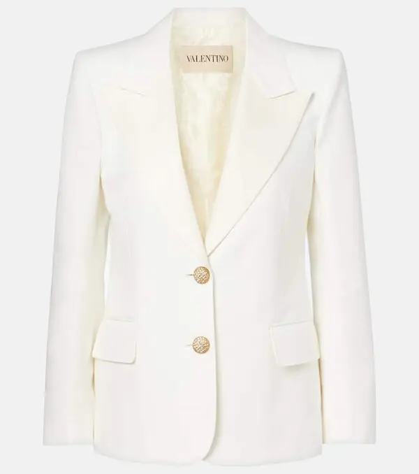 Valentino Garavani Cotton And Linen Blazer - White