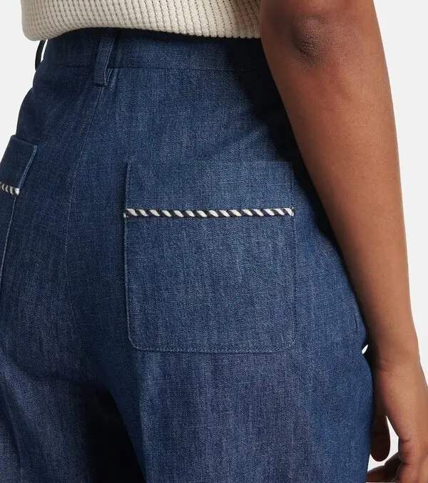 Valentino Garavani Chambray Straight Pants