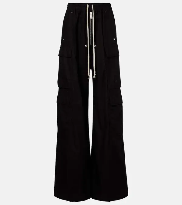 Rick Owens Belas Cotton And Wool Cargo Pants - Black