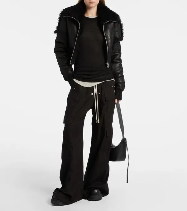 Rick Owens Belas Cotton And Wool Cargo Pants - Black